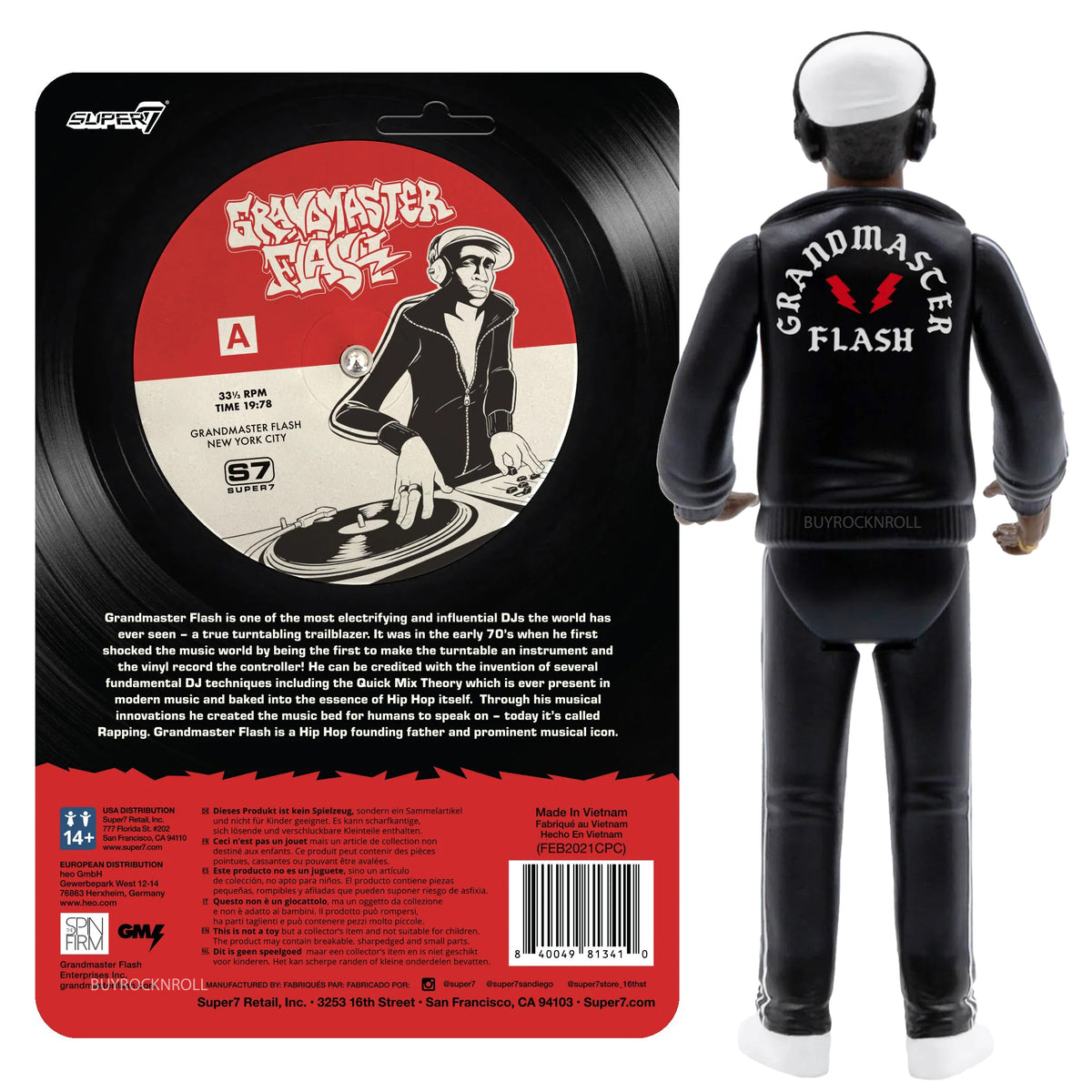 Grandmaster Flash Collectible Handpicked 2022 Super7 Reaction Figure – BuyRockNRoll